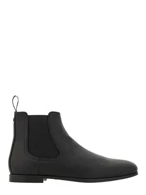 FERRAGAMO Calfskin Suede Chelsea Boot - Black
