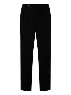 Giorgio Armani Pleated Velvet Tailored Trousers - Blue
