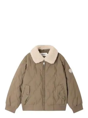 Bonpoint Long-sleeve Casual Jacket With Shearling Collar - No
