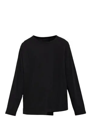 Yohji Yamamoto Crew Neck Long-sleeved T-shirt - Black