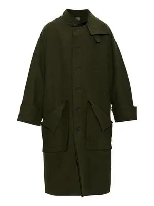 Yohji Yamamoto Long-sleeved Coat - Green