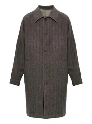 Eleventy Eleventy Herringbone Single-Breasted Coat No