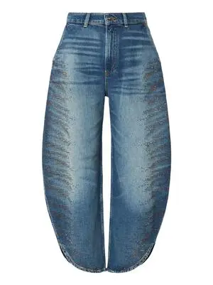 Liu Jo Rhinestone-embellished Faded Jeans - Blue