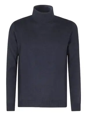 ROBERTO COLLINA High Neck Long Sleeve Sweater - Navy