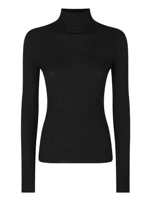 ROBERTO COLLINA Long Sleeve Turtleneck Sweater - Black