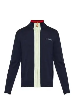 Casablanca Casablanca Logo-Embroidered Zip-Up Cardigan Navy
