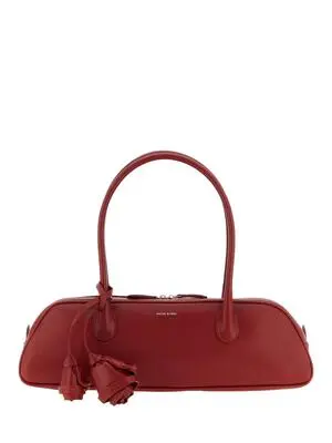 Magda Butrym Brigitte Trapeze Tote Bag With Rose Detail - Red