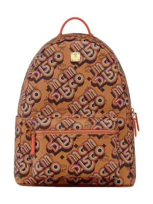 Mcm Stark Backpack In Disco Visetos - Cognac