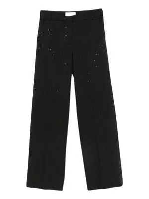 ERMANNO FIRENZE Striped Detail Trousers With Embellishments - Black