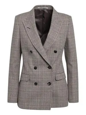 Tagliatore Double-breasted Checked Blazer - Brown