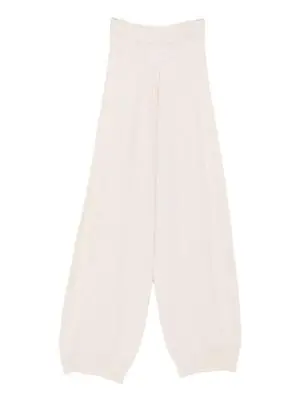 Fabiana Filippi Stretch Knit Wool, Silk, And Cashmere Blend Trousers - Beige