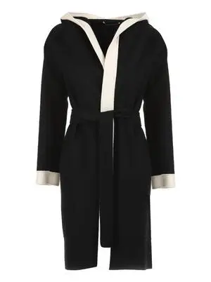 Max Mara Hooded Overcoat - Black