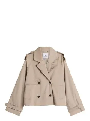 ANINE BING Rickie Cropped Trench Coat - Beige