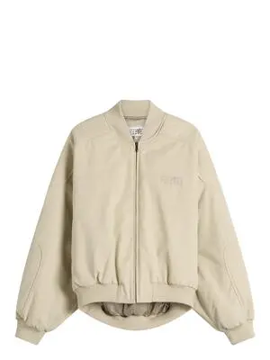 MAISON MARGIELA Logo Bomber Jacket - Ecru