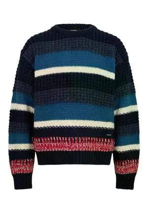 Dsquared2 Striped Chunky Knit Sweater - Blue