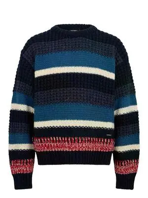 Dsquared2 Striped Chunky Knit Sweater - Blue