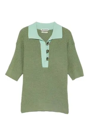 JW Anderson Short Sleeve Knit Polo - Green