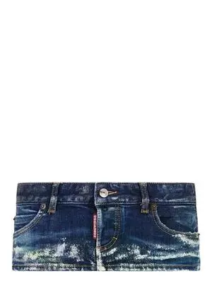 Dsquared2 Distressed Denim Skirt - Blue