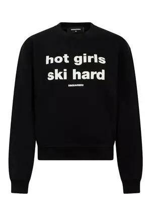 Dsquared2 Upside-down Logo Slogan-print Sweater - Black