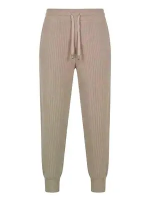 MOORER Ribbed Knit Track Pants - Neutrals
