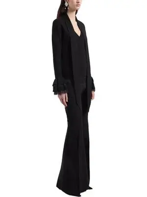 Nina Ricci Jacquard Tailoring Flared Trousers - Black
