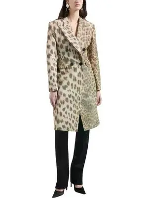 Nina Ricci Leopard-print Double-breasted Coat - Neutrals