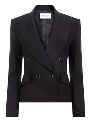 Nina Ricci Jacquard Double-breasted Blazer - Black