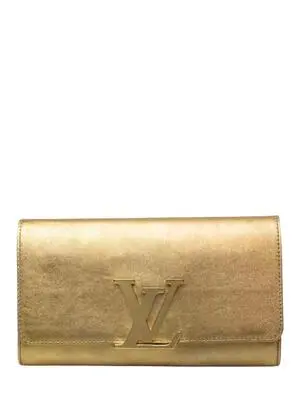 LOUIS VUITTON Louis Vuitton Metallic Calfskin Louise Clutch Bag Gold