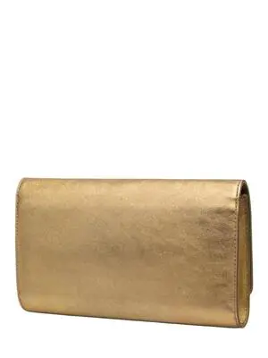 LOUIS VUITTON Louis Vuitton Metallic Calfskin Louise Clutch Bag Gold