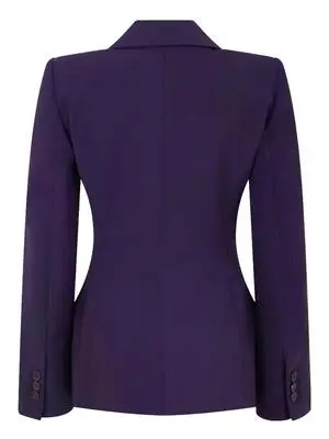 Alberta Ferretti Single-breasted Pleated Blazer - Purple