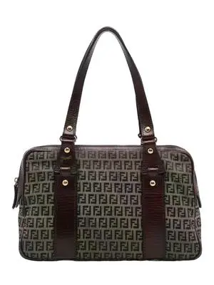 Fendi 2000-2010 Zucchino Canvas Shoulder Bag - Brown