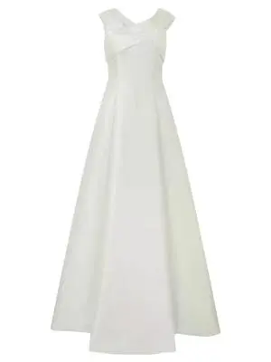 Alberta Ferretti Pleated-detail Sleeveless Gown - White
