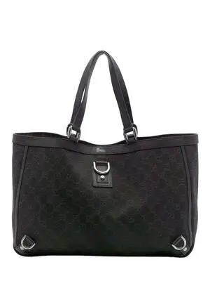 Gucci Gg Denim Abbey D Ring Tote Bag - Brown