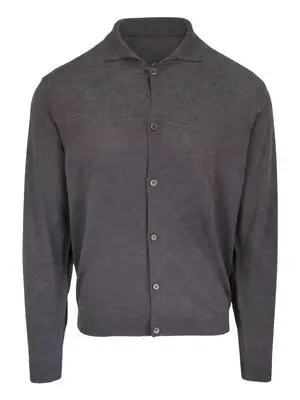 Peter Millar Button-up Collared Cardigan - Grey