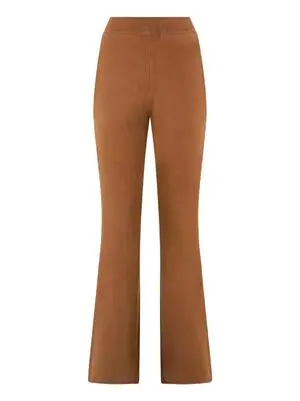 Alberta Ferretti Ribbed-waistband Flared Trousers - Brown