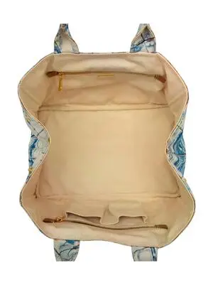 Prada Large Canvas Canapa Satchel - Blue