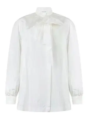 Alberta Ferretti Bow-detail Long-sleeved Shirt - White