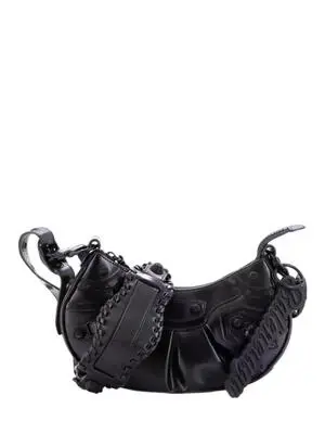 Balenciaga Le Cagole Giant Studs Leather Shoulder Bag - Black
