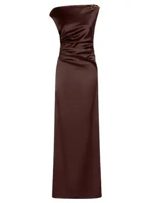PIANOFORTE Pianoforte Ruched Satin Maxi Dress