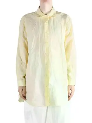 CASEY CASEY Beige Cotton Crinkled Finish Shirt - Neutrals