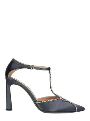 Alberta Ferretti Crystal-embellished T-bar Pumps - Blue