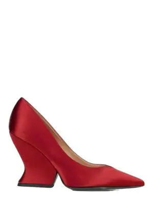 Alberta Ferretti Satin Sculptural Heel Pumps - Red