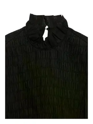 ANN DEMEULEMEESTER High Neck Ruffled Blouse - Black