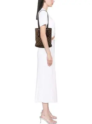 LOUIS VUITTON Damier Ebene Marais Bucket Bag - Brown