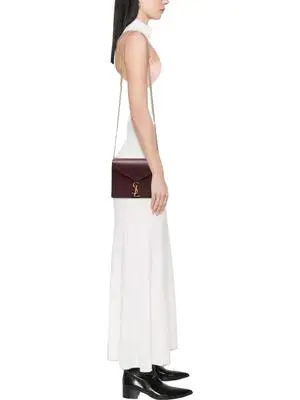 Saint Laurent Saint Laurent Smooth Calfskin Monogram Cassandra Clasp Shoulder Bag Red