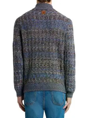 Etro Cable-knit Cashmere Quarter-zip Sweater - Blue