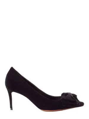 Roberto Festa Velvet Bow Detail Pumps - Black