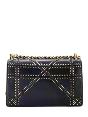 Dior Diorama Flap Bag Studded Leather Small Shoulder Bag - Black