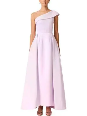 ELLIATT One-shoulder Pleated Maxi Dress - Pink