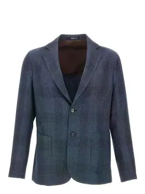 BARBA NAPOLI Easy Check Blazer - Blue